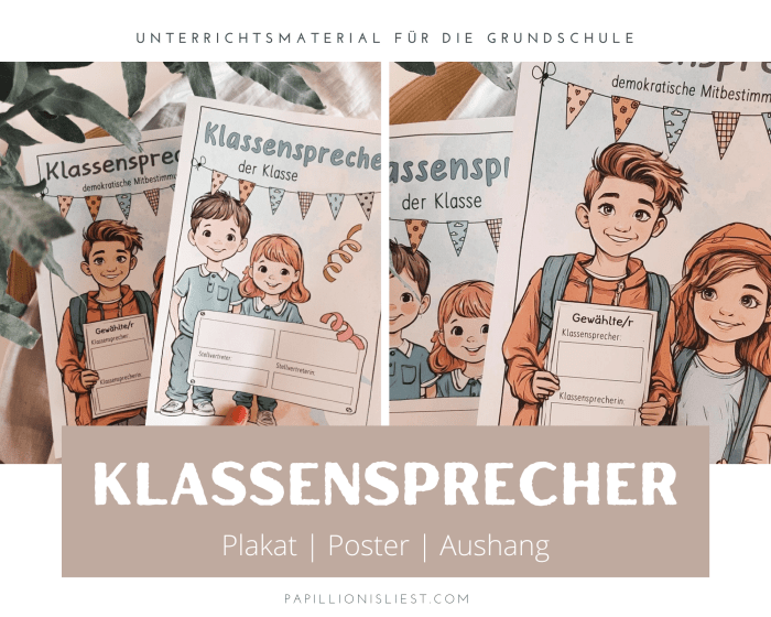 „Klassensprecher“ POster | Plakat – Papillionis liest